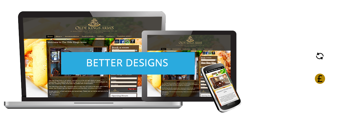 Pub, Bar and Restaurant Website Design from £22.99.