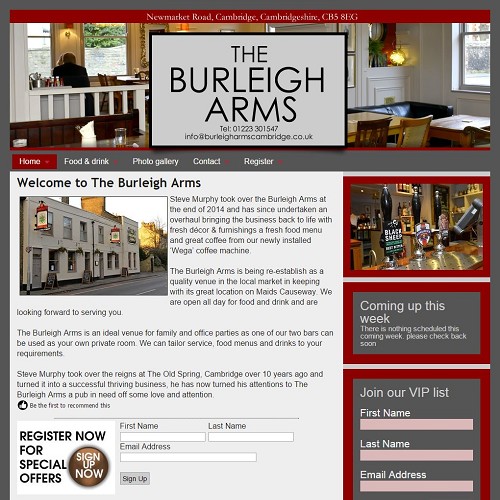 Pub Website Examples by websites4pubs.co.uk